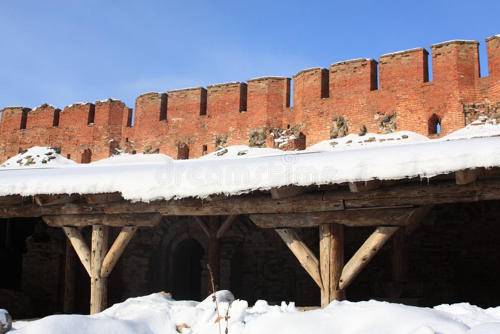 Wall of Kremlin, Veliky Novgorod Stock Photo - Image of wall, snow: 8321316