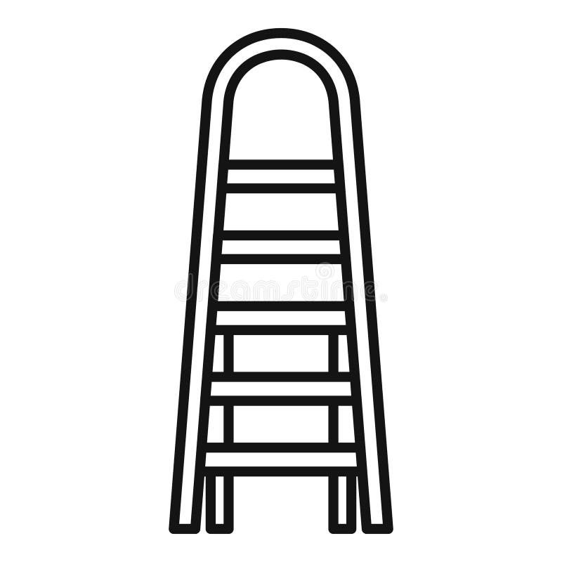Wall Ladder Icon Outline Vector. Wood Tool Stock Illustration ...