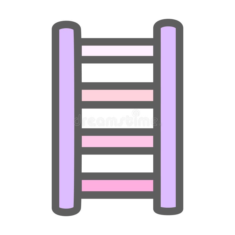 Pastel wall ladder flat stock vector. Illustration of natural - 284868034