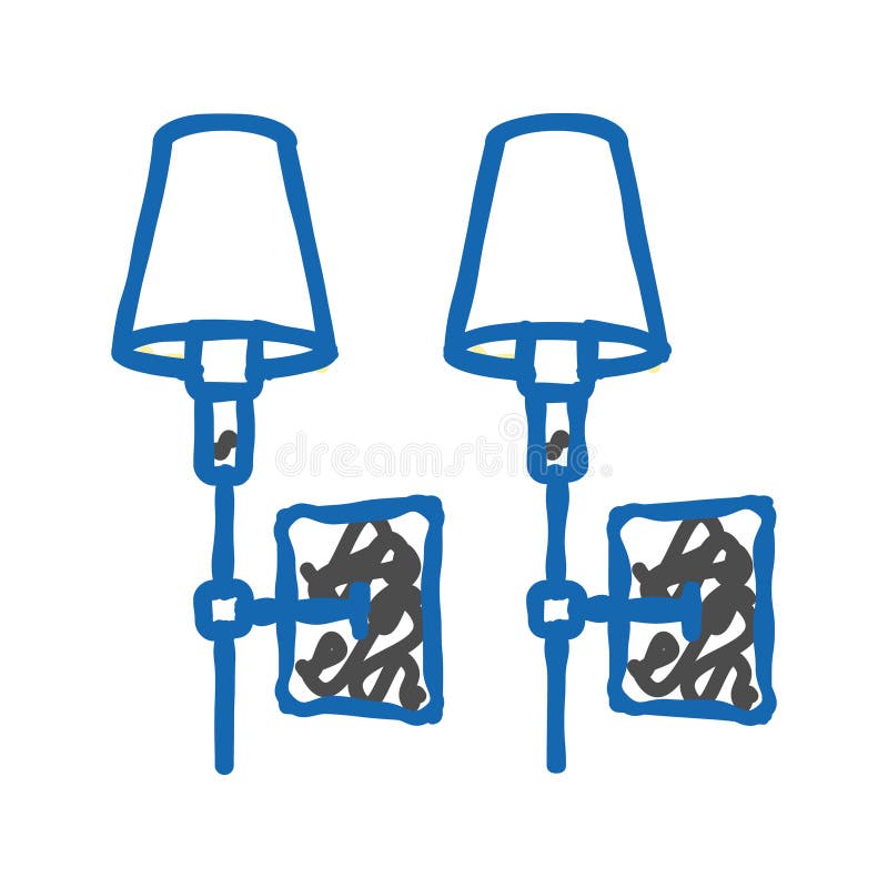 Wall Lamp Ceiling Icon Doodle Illustration Stock Vector - Illustration ...