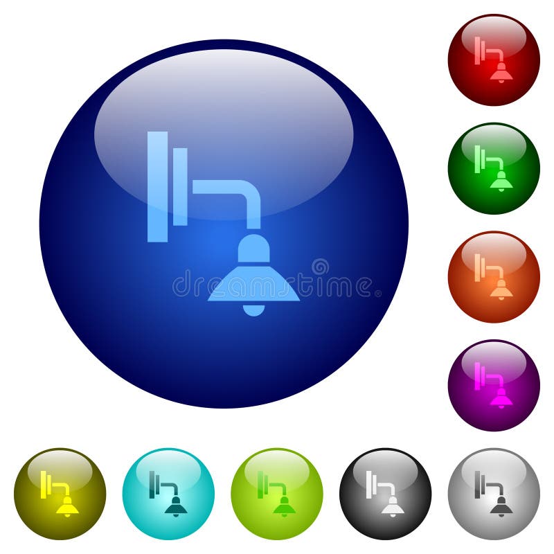 Wall Lamp Color Glass Buttons Stock Vector - Illustration of glyph ...