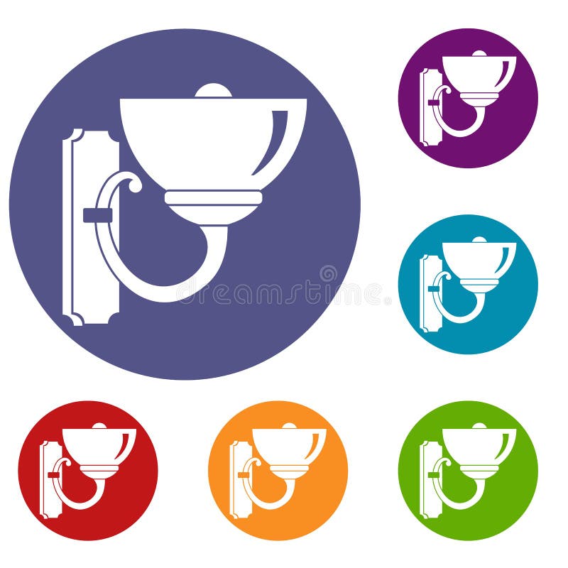 Wall lamp icons set stock vector. Illustration of logo - 96494121