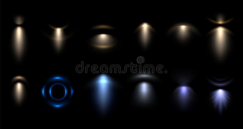 Wall Lamp Light Effect. Spot Lights Illumination Overlay, Cold and Warm ...