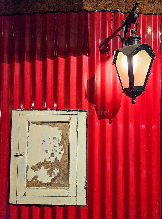 Wall with Lamp and Power Box Stock Image - Image of powerbox, wall ...