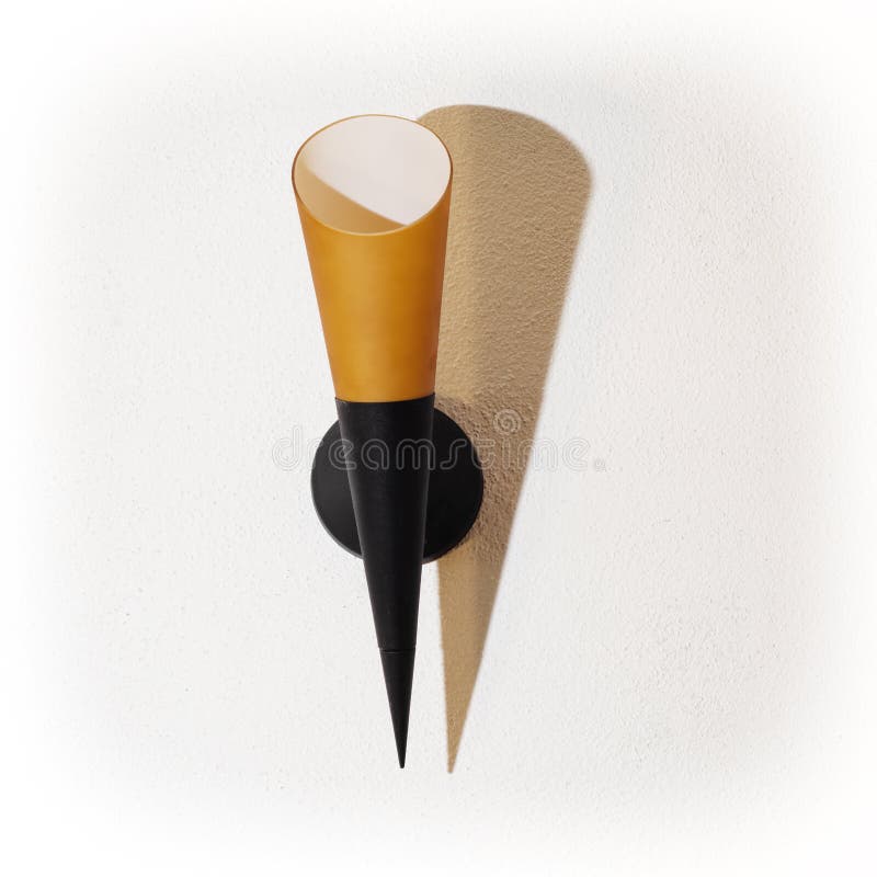 Wall lamp with shadow stock photo. Image of gold, illumination - 34594548