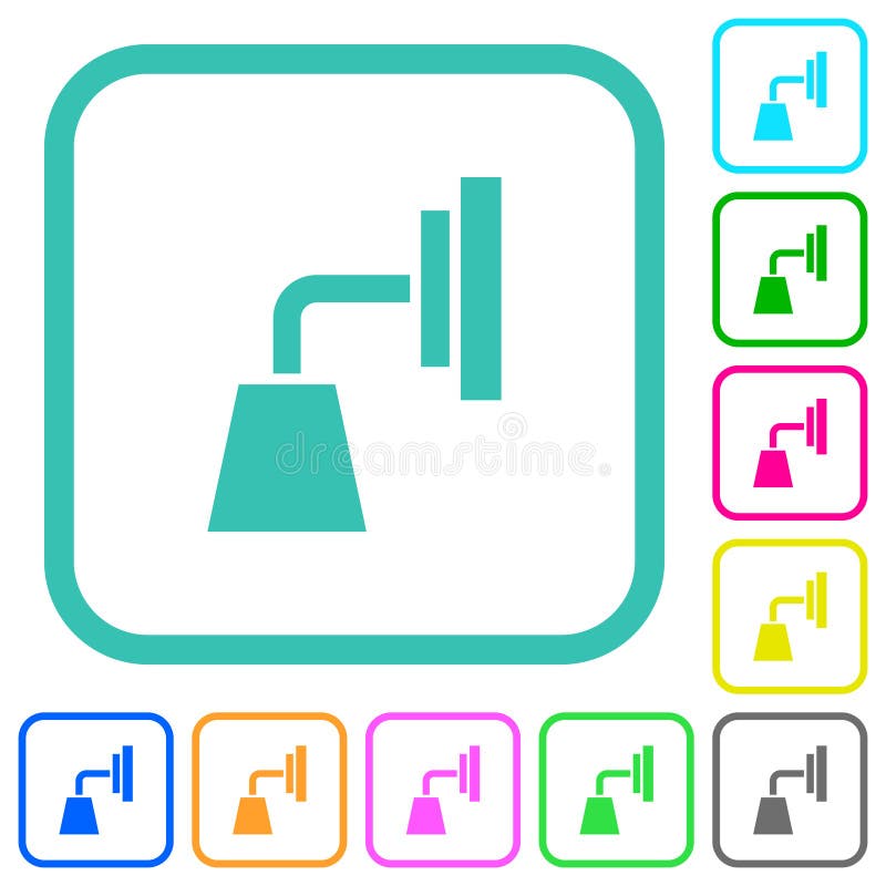 Wall Lamp Vivid Colored Flat Icons Stock Vector - Illustration of ...