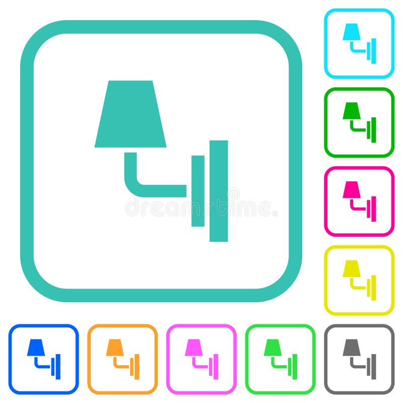 Wall Lamp Vivid Colored Flat Icons Stock Vector - Illustration of ...