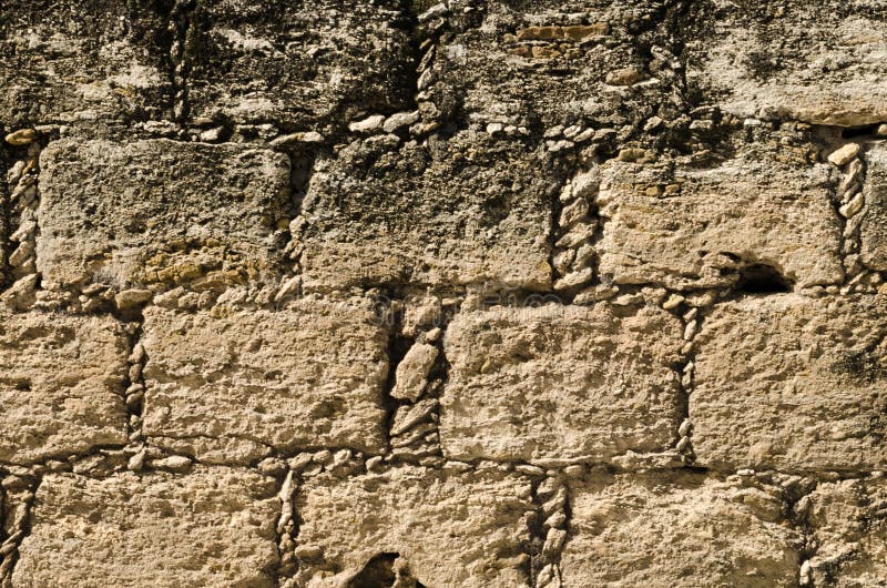 Wall of Large Broken Stones Dusty and Rusty. Stock Photo - Image of ...