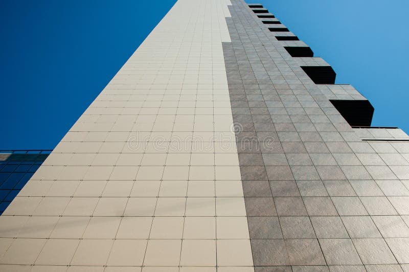 The Wall of a Large Building Stock Photo - Image of copyspace, business ...