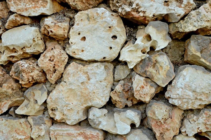 Wall of Large Stones. the Texture of Light Sandstone Stock Photo ...