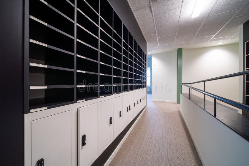 Wall with letter drawers stock photo. Image of deposit - 239700422