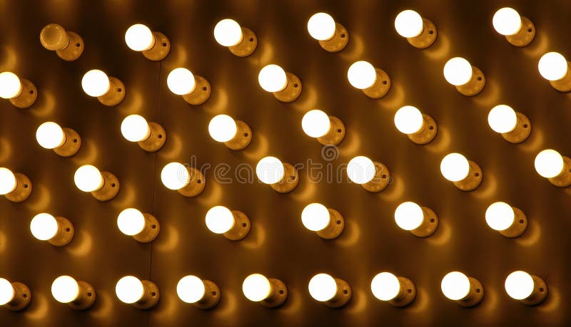 Wall of Light Bulbs, Background Image Stock Photo - Image of ...