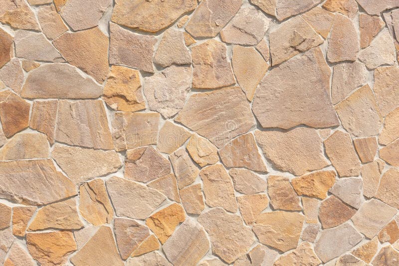 The Wall is Lined with Plates of Natural Stone of Various Sizes, an ...