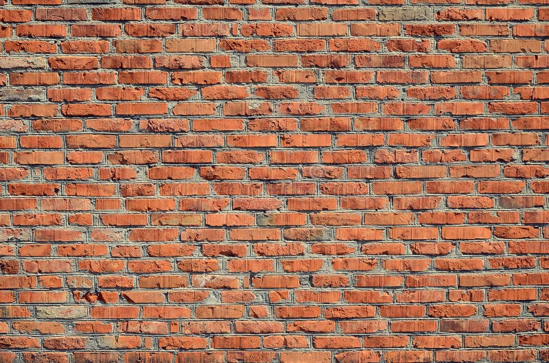 A Wall Lined with Red Brick Stock Image - Image of lined, horizontal ...