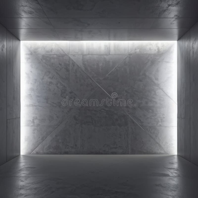 The Wall is Lined with Vertical Corrugated Panels with LED Lighting ...