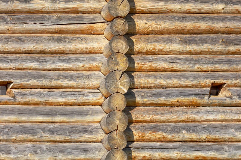 Wall with Log House in the House As a Background Stock Photo - Image of ...