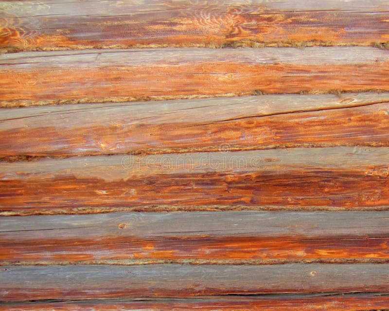 The Wall of the Log House. the Wall of the House is Built of Planed ...