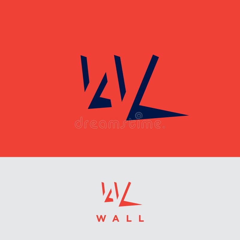 Wall Logo. W Monogram. Letter W with Shadow on Different Backgrounds ...
