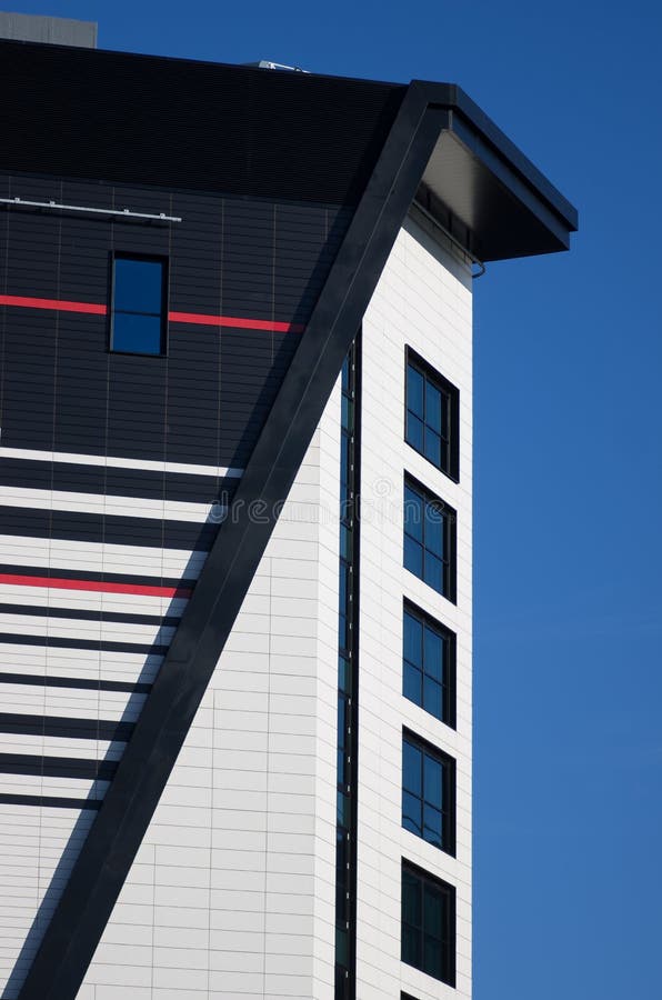 A Wall with a Lot of Square Glass Windows on the Building. the Rhythm ...