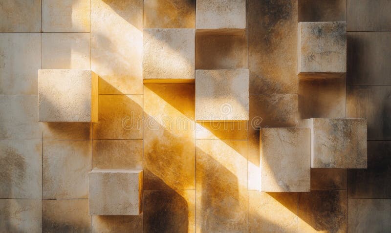 A Wall Made of Blocks with a Sun Shining on it Stock Illustration ...