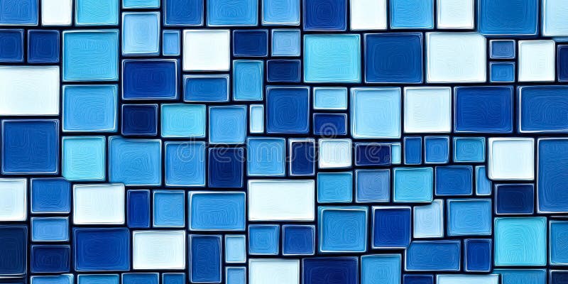 Blue and White Tile Wall with a Blue and White Tile Pattern Stock Image ...