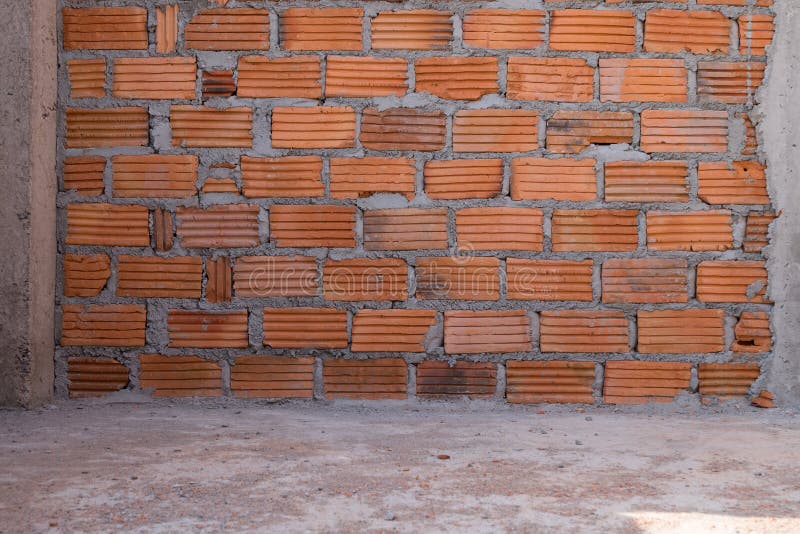 Wall Made Brick in Residential Building Construction Stock Photo ...