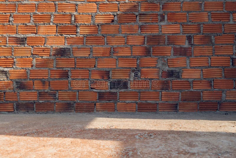 Wall Made Brick in Residential Building Construction Stock Image ...