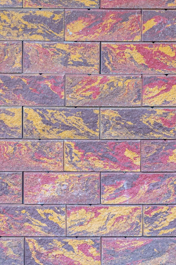 Wall Made of Colored Sandstone Stock Image - Image of structure, brick ...