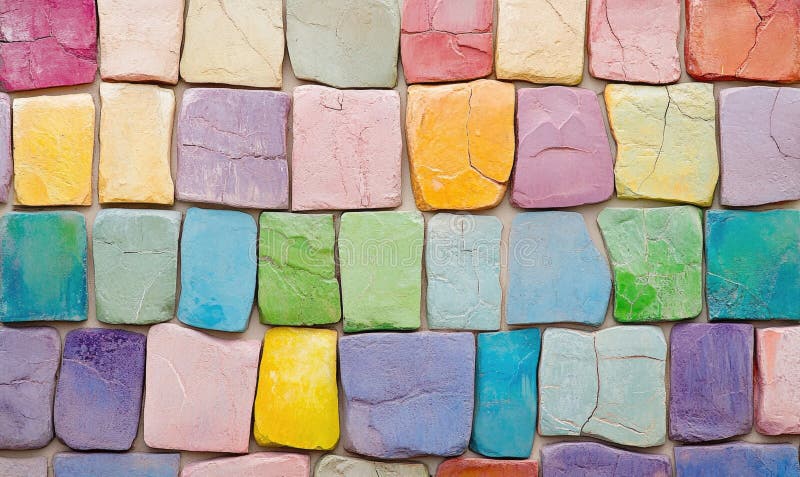 A Wall Made of Colorful Blocks Stock Photo - Image of wallpaper ...