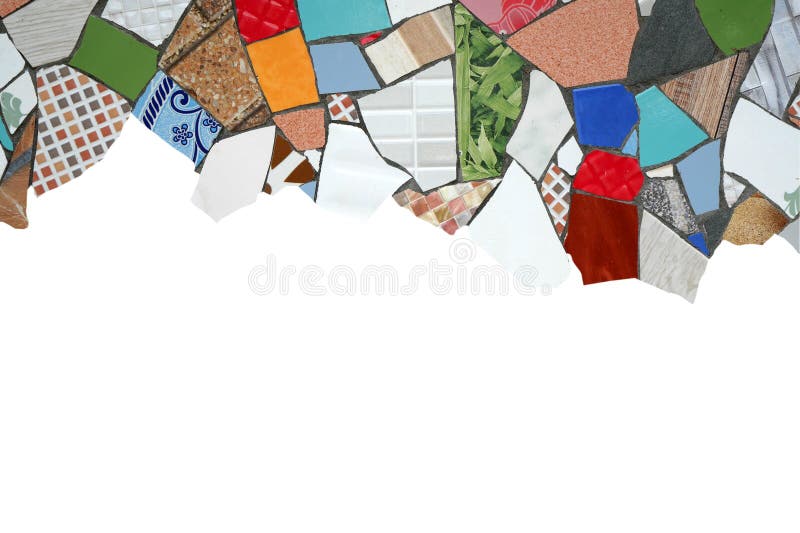 A Wall Made of Colorful Broken Ceramic Shards.it is a Beautiful Work of ...