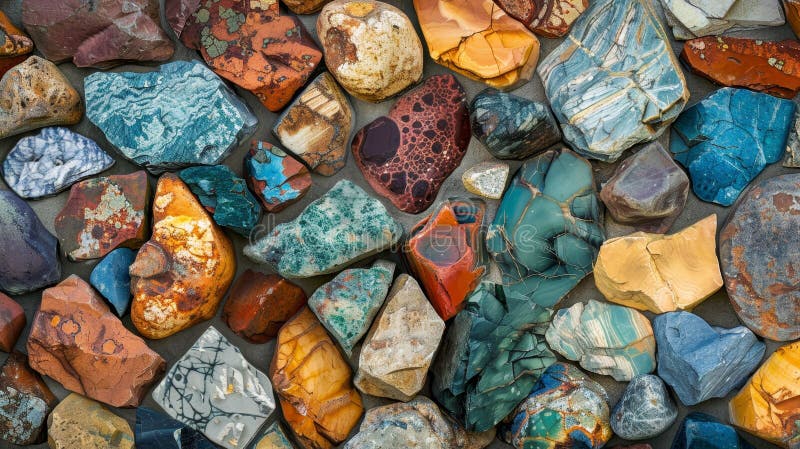A Wall Made of Colorful Rocks Stock Image - Image of grey, shape: 324482883