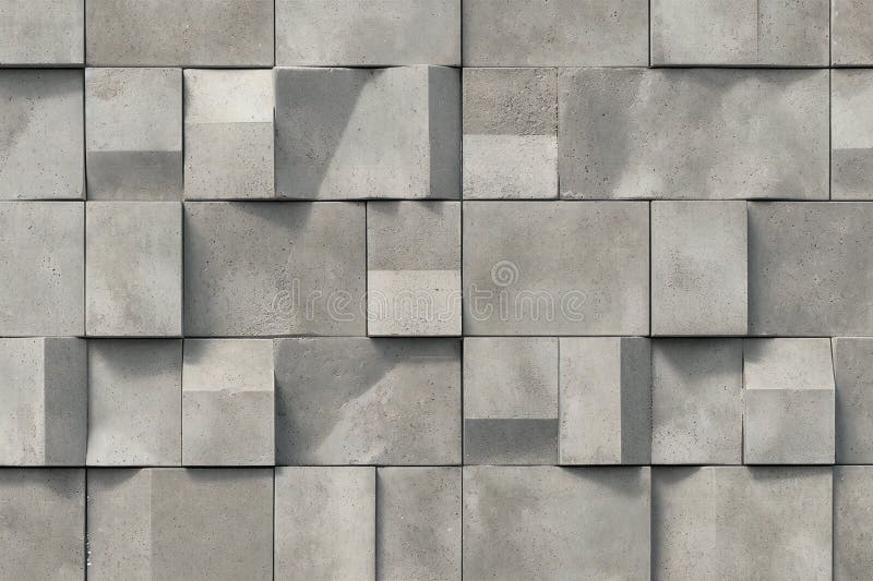 A Wall Made of Concrete Blocks with Shadow Stock Illustration ...