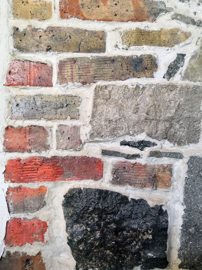 The Wall is Made of Different Stones and Bricks, Natural and Varied ...