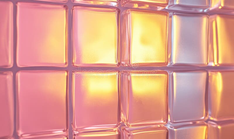A Wall Made of Glass Blocks with a Pinkish Color Stock Illustration ...