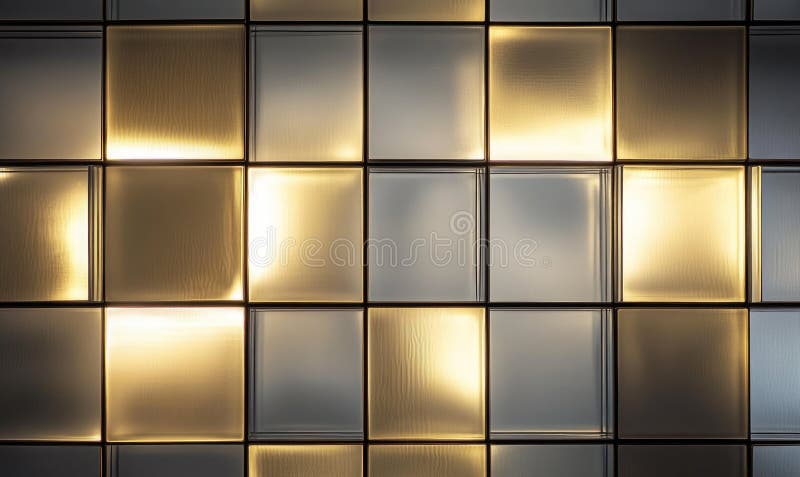 A Wall Made of Glass with a Yellow and Silver Color Stock Photo - Image ...