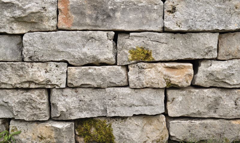 Wall Made Gray Bricks Moss Growing Stock Photos - Free & Royalty-Free ...