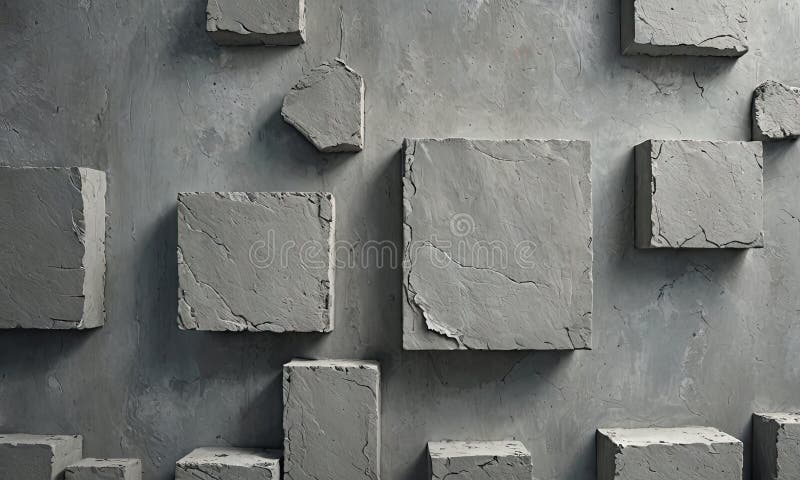 A Wall is Made of Grey Blocks, and the Blocks are Arranged in a Pattern ...