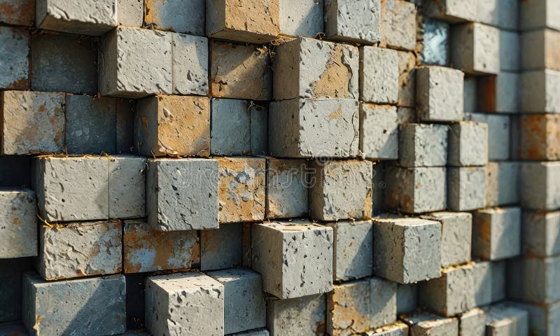 A Wall Made of Grey and Brown Bricks. Stock Illustration - Illustration ...