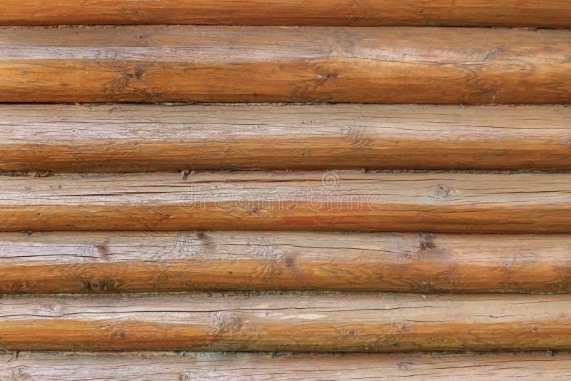 Wall Made of Horizontal Wooden Logs Stock Photo - Image of design ...