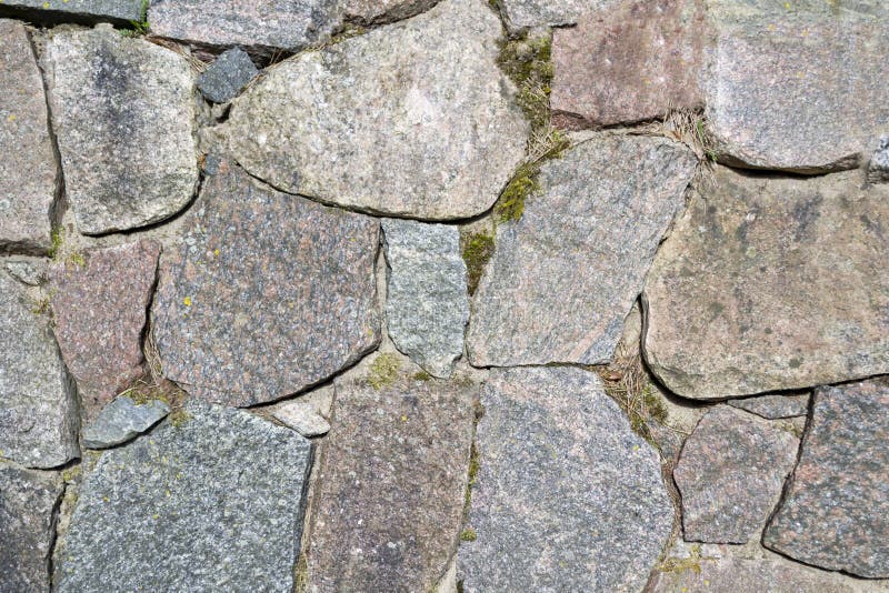 Wall Made of Large Granite Stones. Old Stone Wall Stock Photo - Image ...