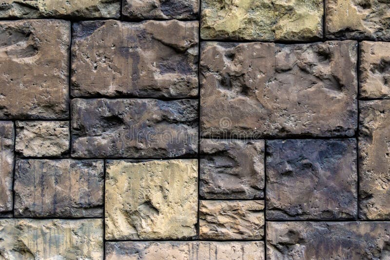 Wall Made of Large Hewn Stones of Various Sizes, Colors and Structures ...