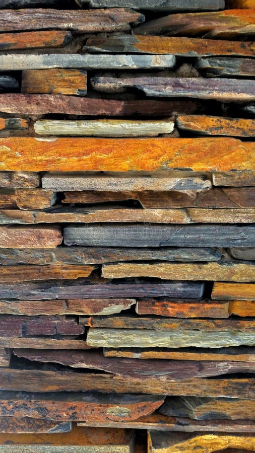 Wall Made of Layers of Rock Stock Image - Image of geology, trunk ...