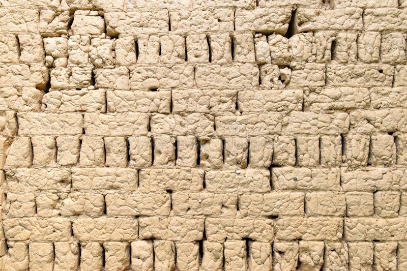 A Wall Made of Mud Bricks As Background and Texture Horizontal Stock ...