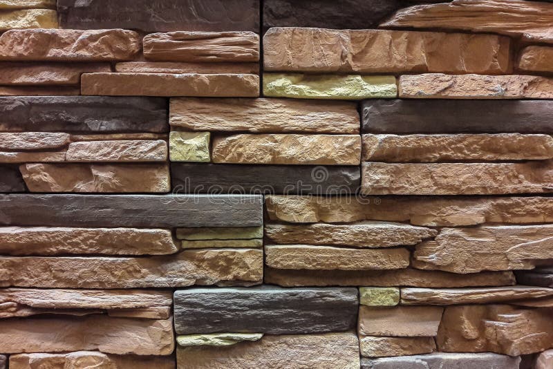The Wall is Made of Multi-layered Natural Stone. Stone for Building a ...