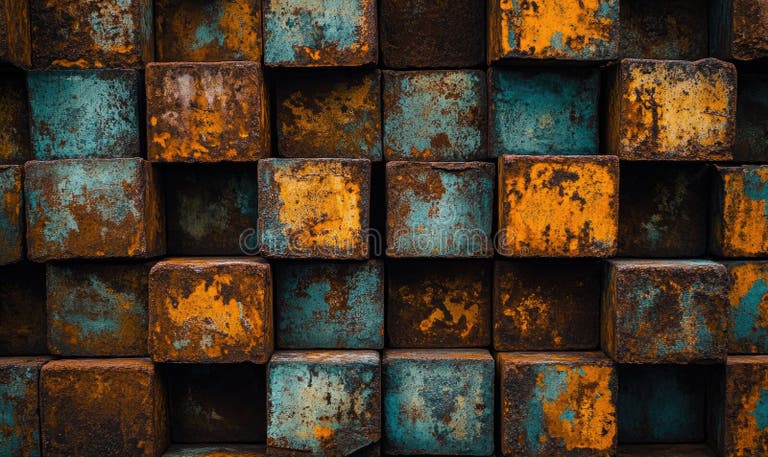 A Wall Made of Old, Rusty Bricks Stock Illustration - Illustration of ...