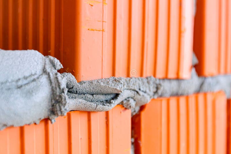 Wall Made of Red Blocks, Brickwork, Building Site Stock Photo - Image ...