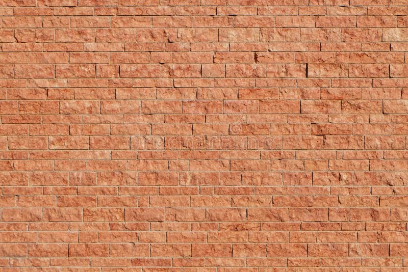 Wall Made of Red Brick Colored Stone Blocks Stock Photo - Image of ...