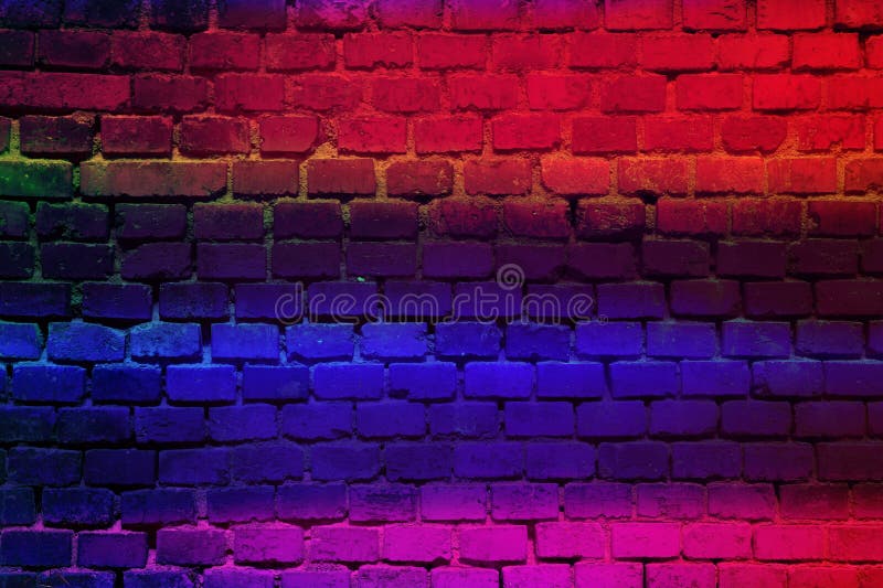 Illuminated Wall from Red Bricks Texture Stock Image - Image of pattern ...
