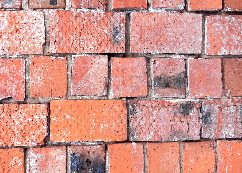 The Wall is Made of Red Burnt Brick Stock Photo - Image of brickwork ...
