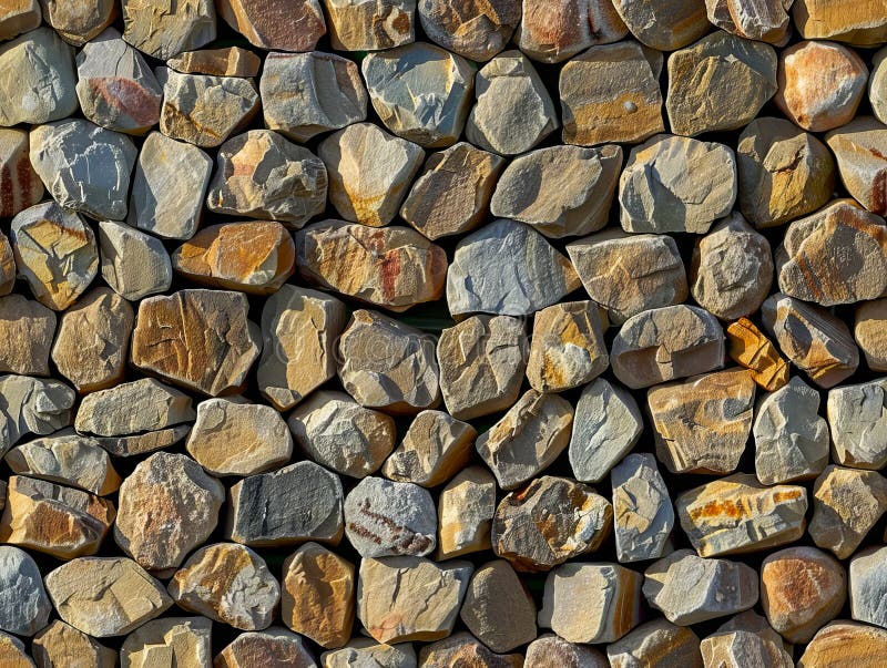 A Wall Made of Rocks with Many Different Colors Stock Photo - Image of ...